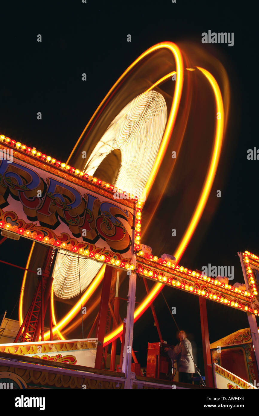 Fairground at night Stock Photo - Alamy