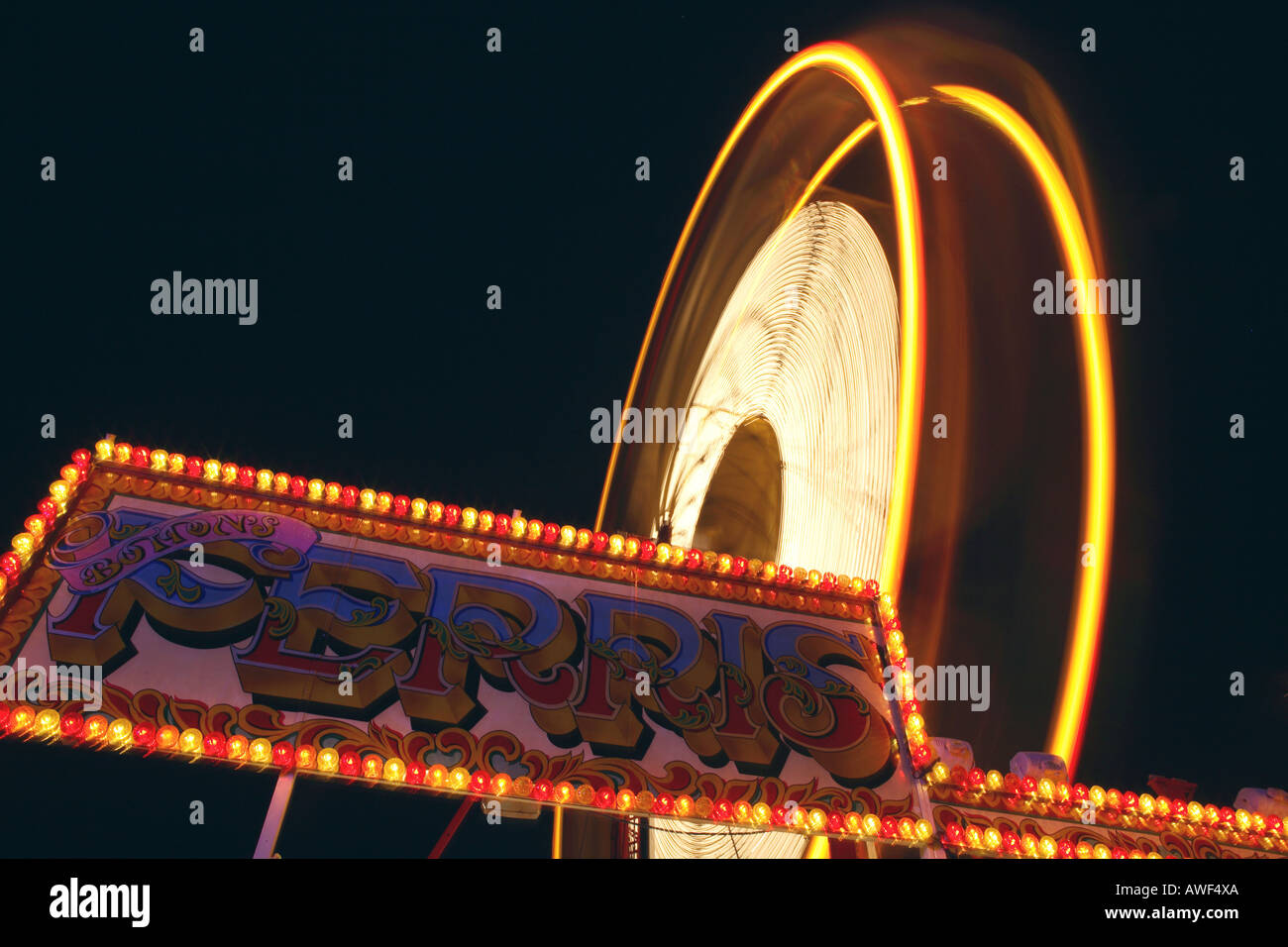Fairground at night Stock Photo - Alamy
