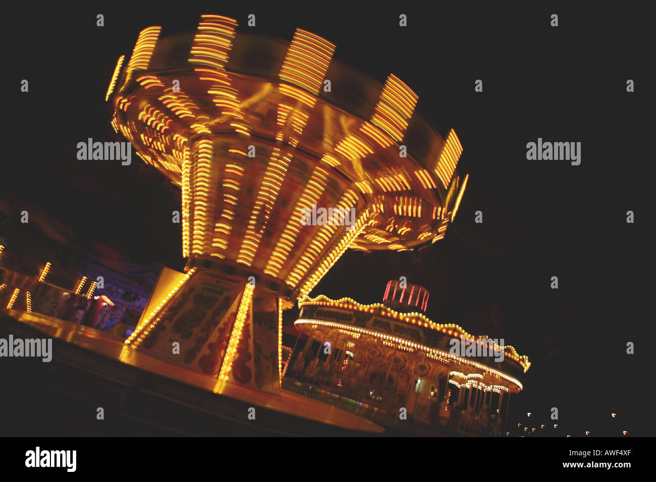 Fairground at night Stock Photo - Alamy