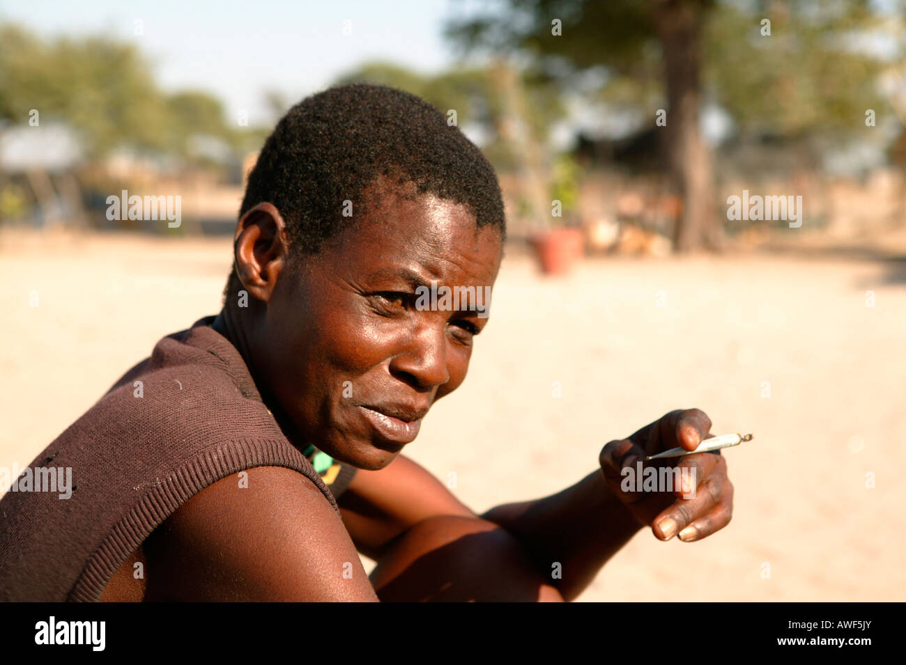 Man smoking, Sehitwa, Botswana, Africa Stock Photo - Alamy