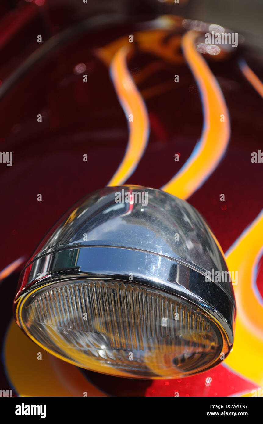 Headlight of a hot rod at Motorsport at the Port display Stock Photo ...