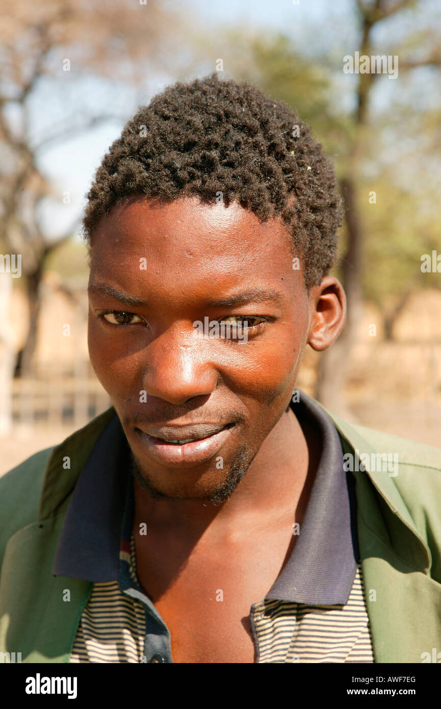 Portrait of a man, Cattlepost Bothatoga, Botswana, Africa Stock Photo ...