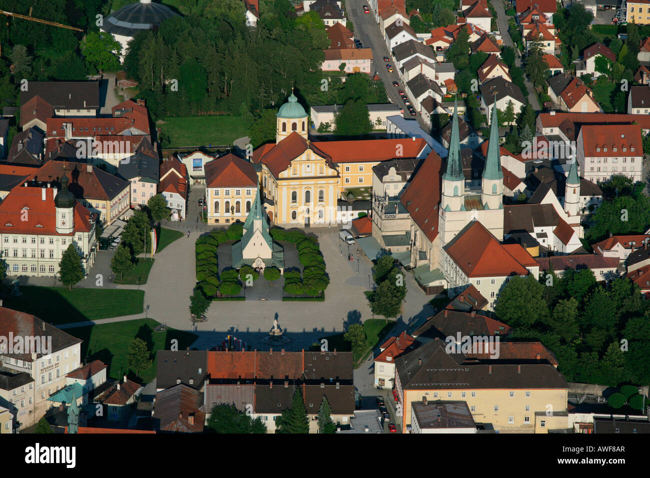 Aerial view of Grace Chapel (Gnadenkapelle) and Chapel Square in the ...