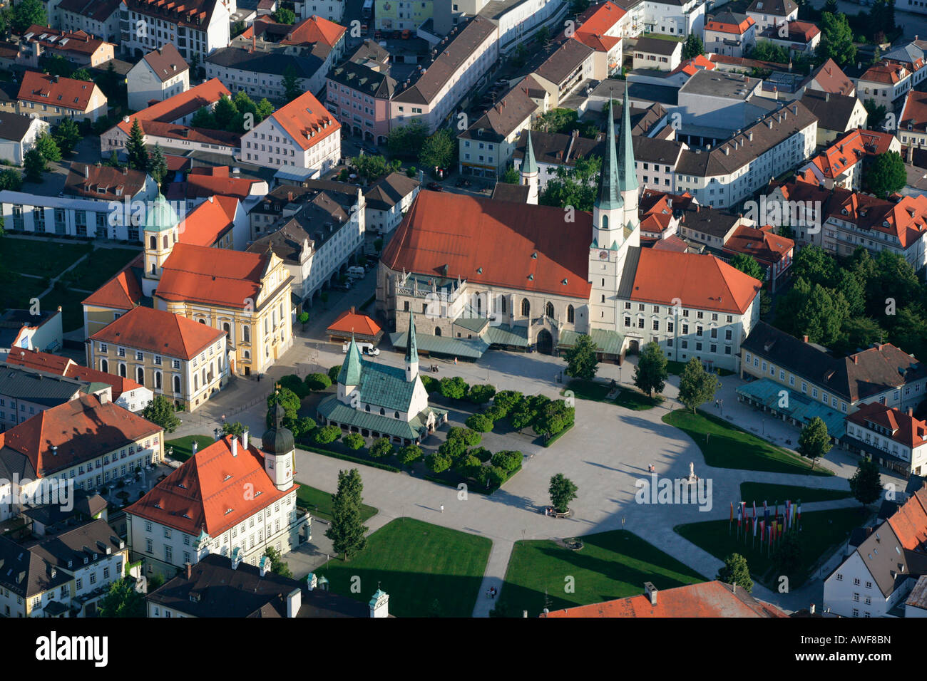 Aerial view of Grace Chapel (Gnadenkapelle) and Chapel Square in the ...