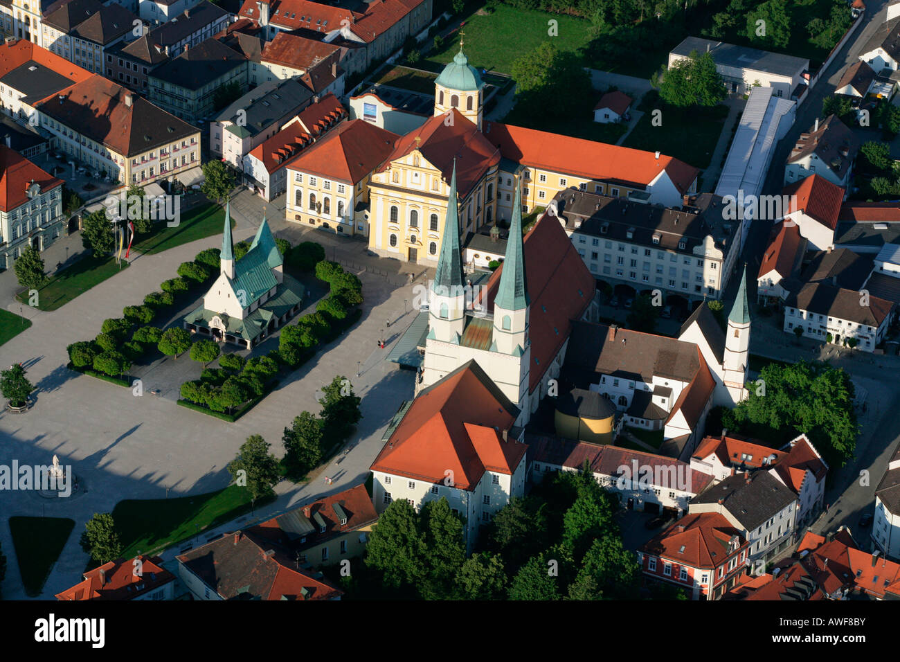 Aerial view of Grace Chapel (Gnadenkapelle) and Chapel Square in the ...