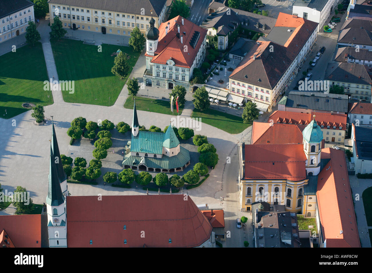 Aerial view of Grace Chapel (Gnadenkapelle) and Chapel Square in the ...