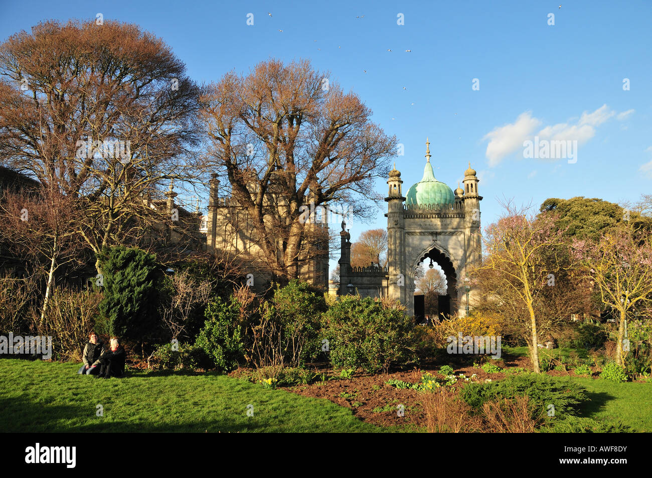 Brighton Pavilion Gardens in early spring, Brighton, East Sussex ...