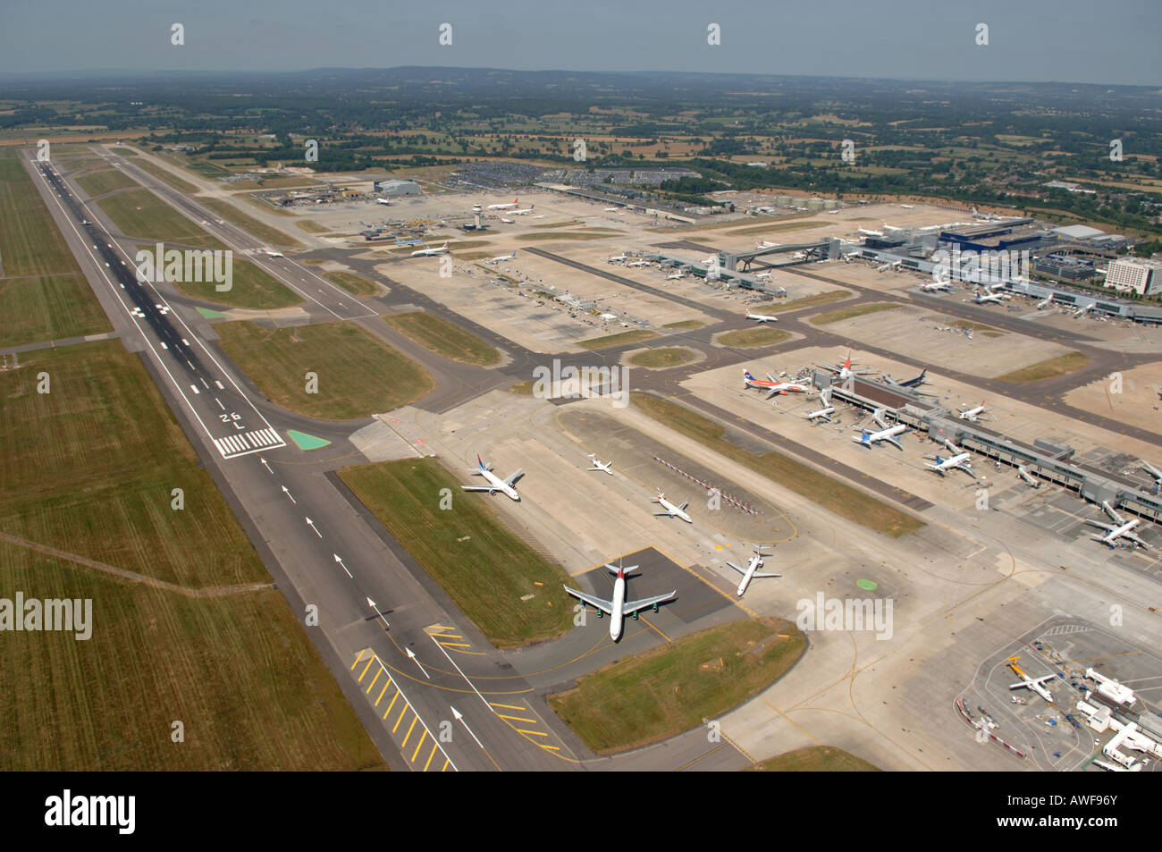 Gatwick Airport view from the air Stock Photo - Alamy