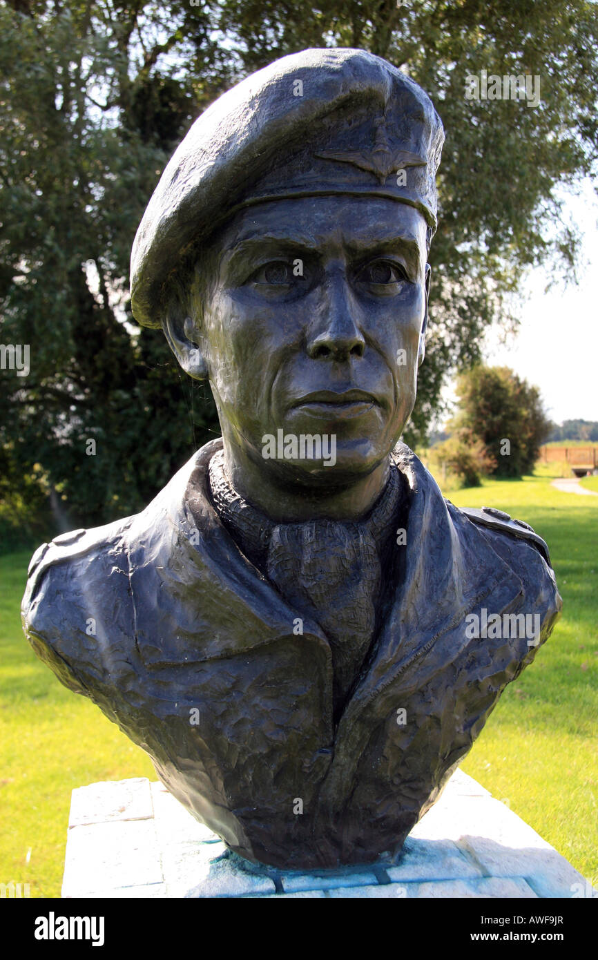 A bust of Lieutenant Colonel T Otway, Commander 9th Parachute Battalion ...