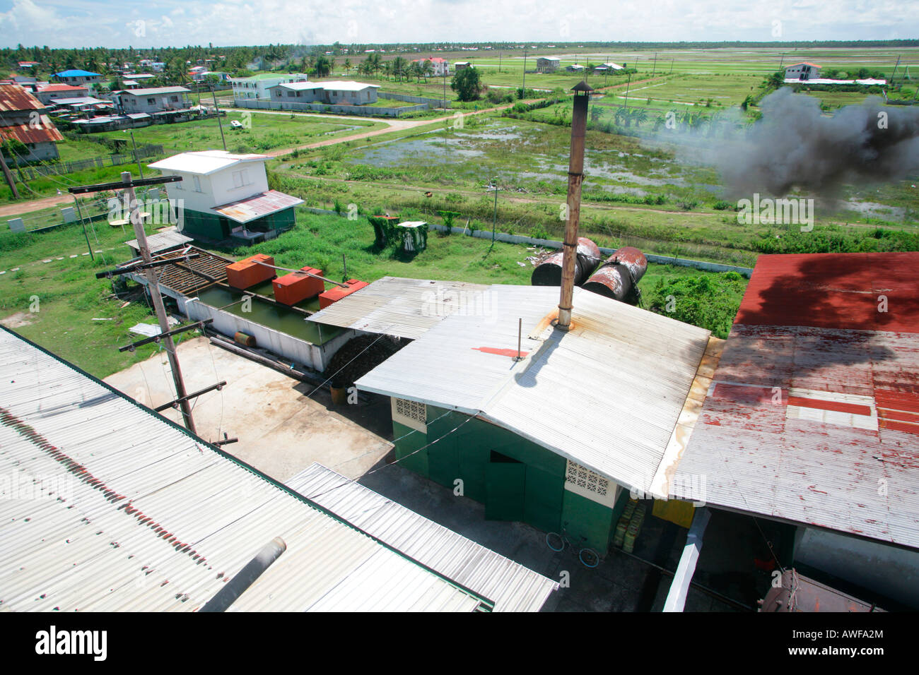 Corrugated iron roofs of the coconut processing factory, Georgetown ...