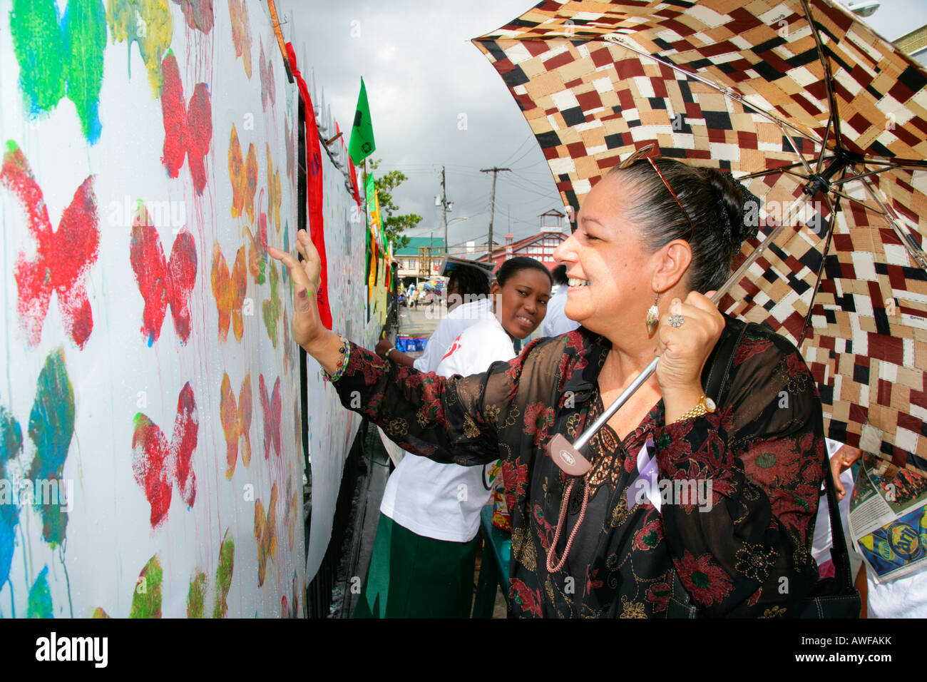 Debohra Backer, member of the opposition party during a protest against ...