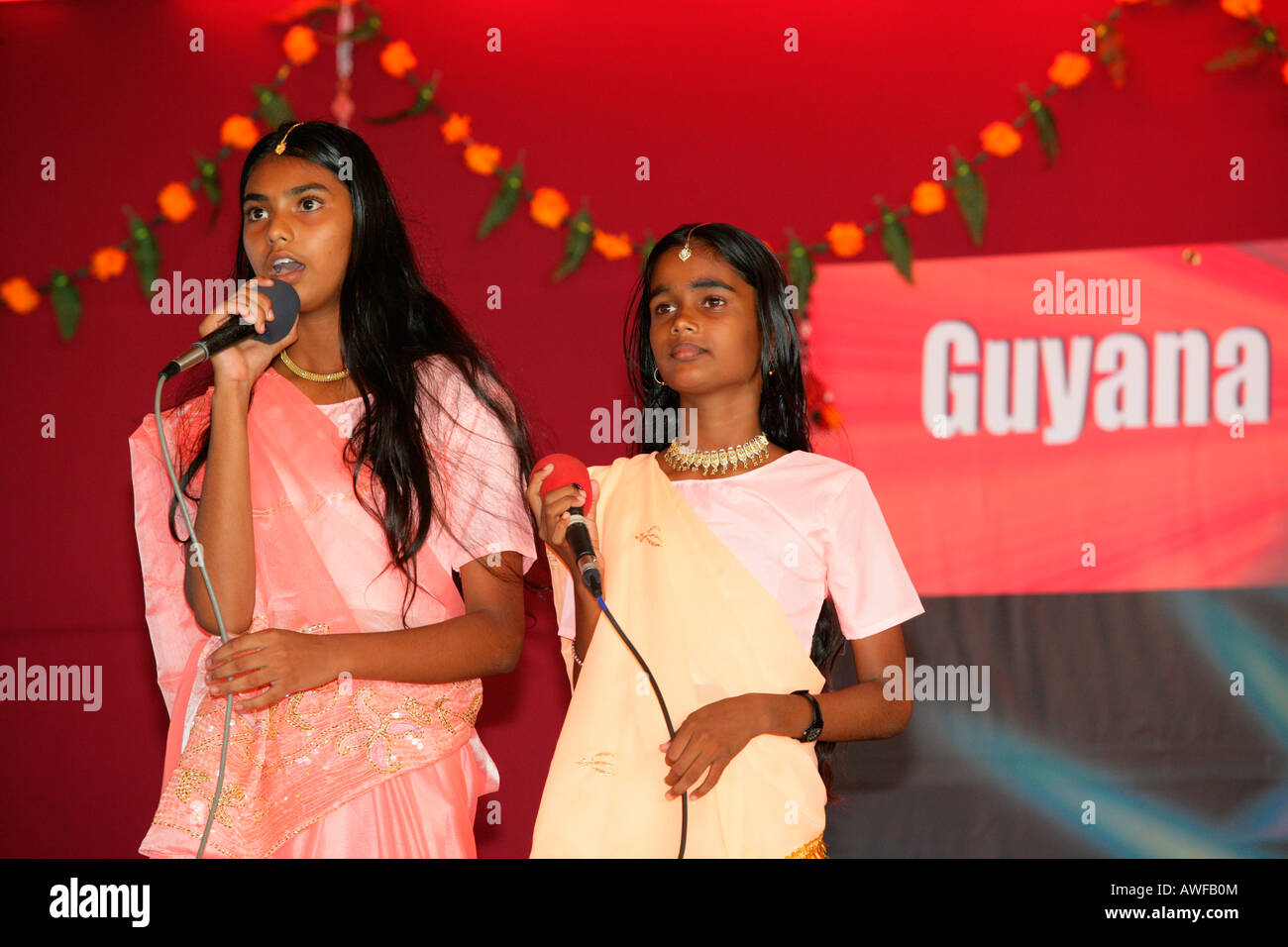Girls of Indian ethnicity at a Hindu Festival in Georgetown, Guyana ...