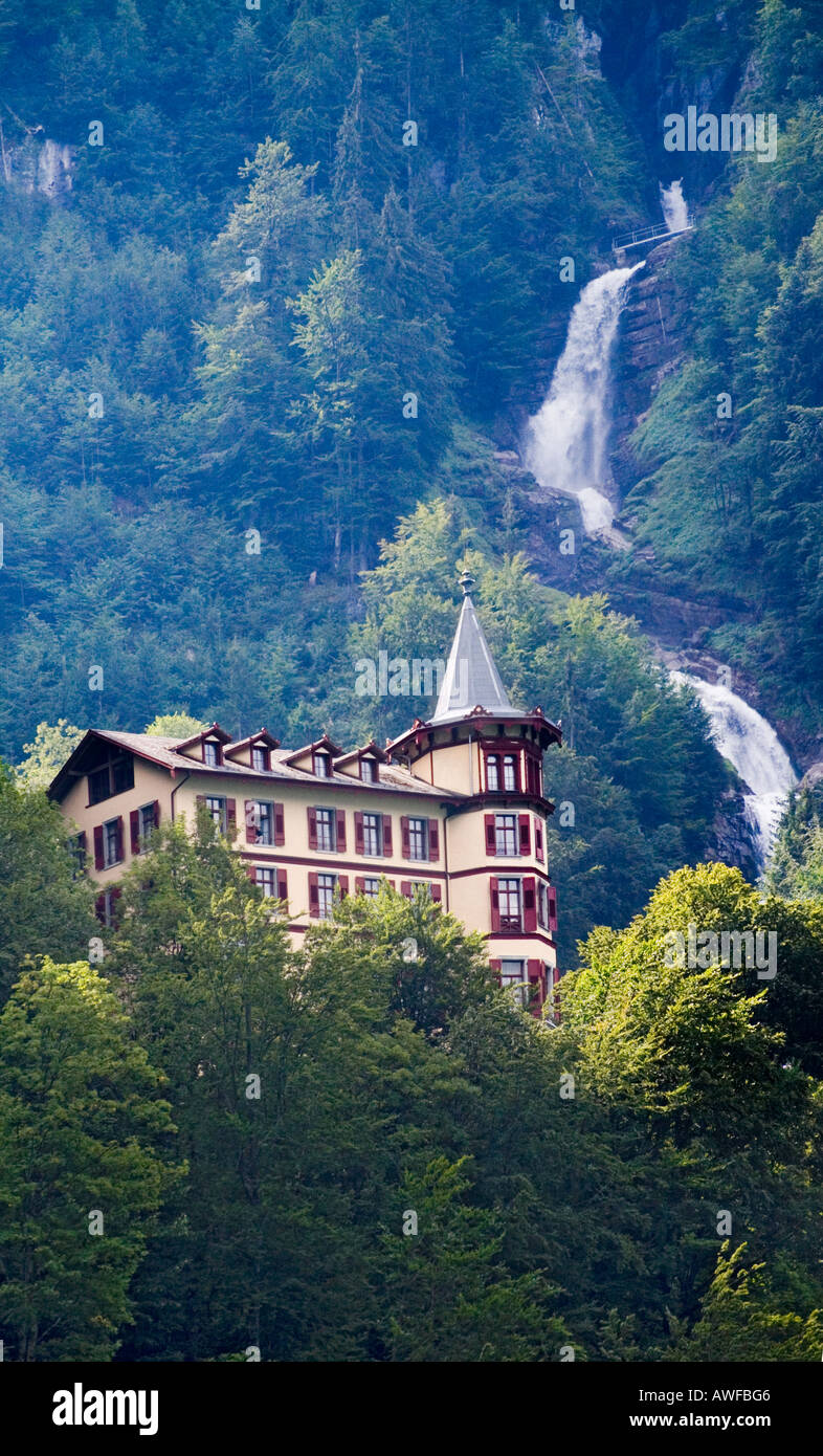 Giessbach Grandhotel and the Giessbach falls near Brienz, Switzerland ...