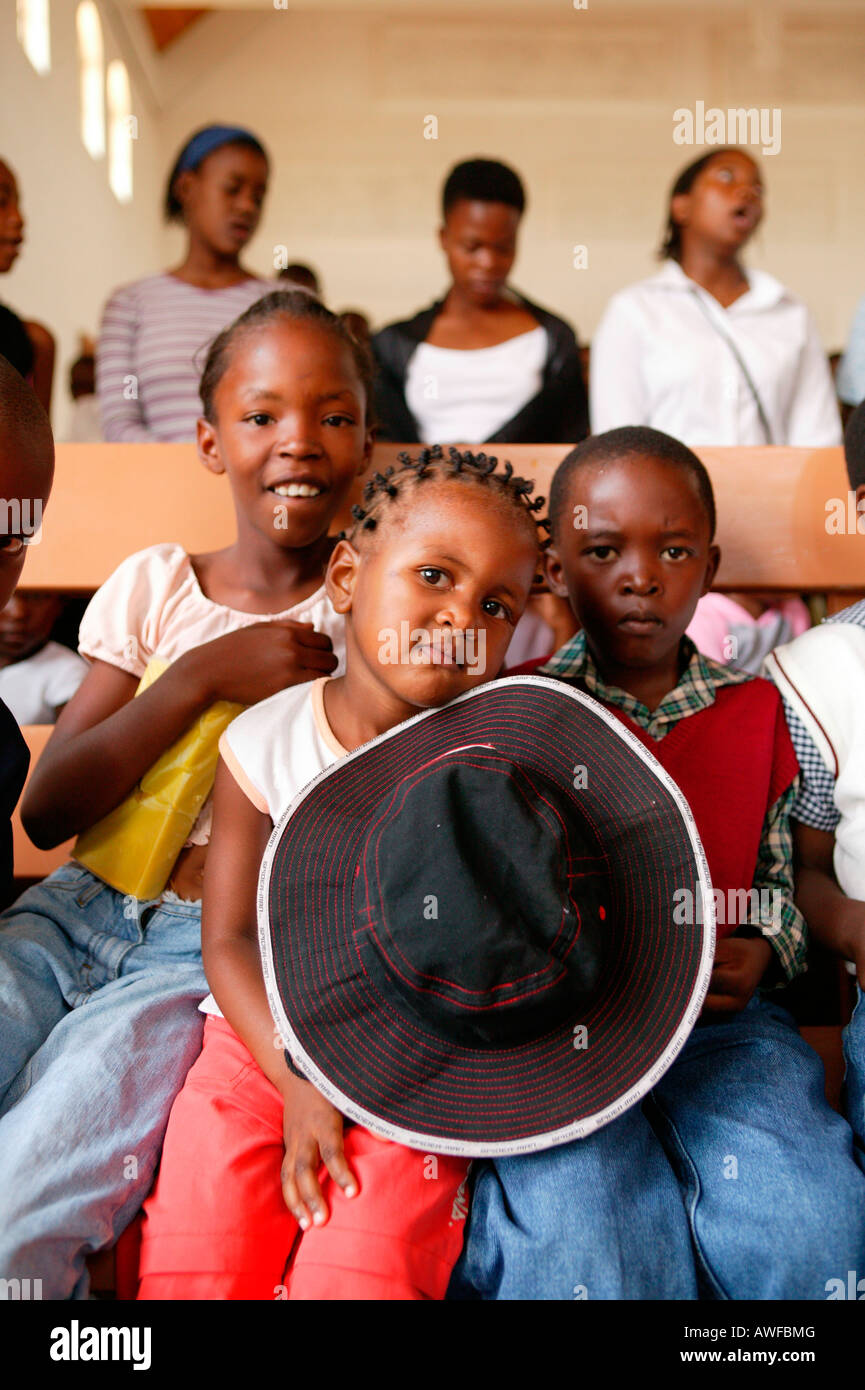 Group of children during mass, Francistown, Botswana, Africa Stock ...