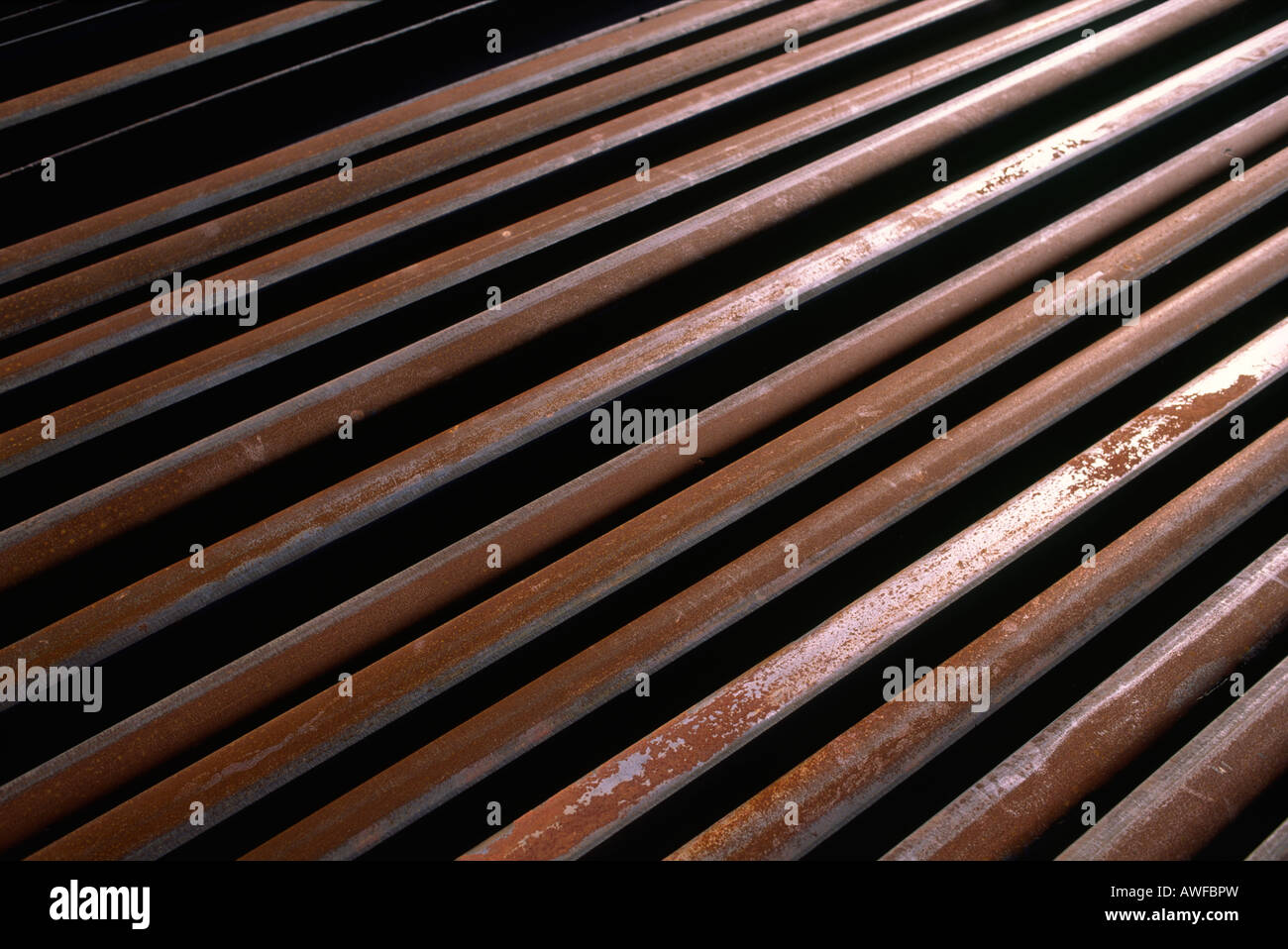 Railroad rails storage yard Stock Photo - Alamy