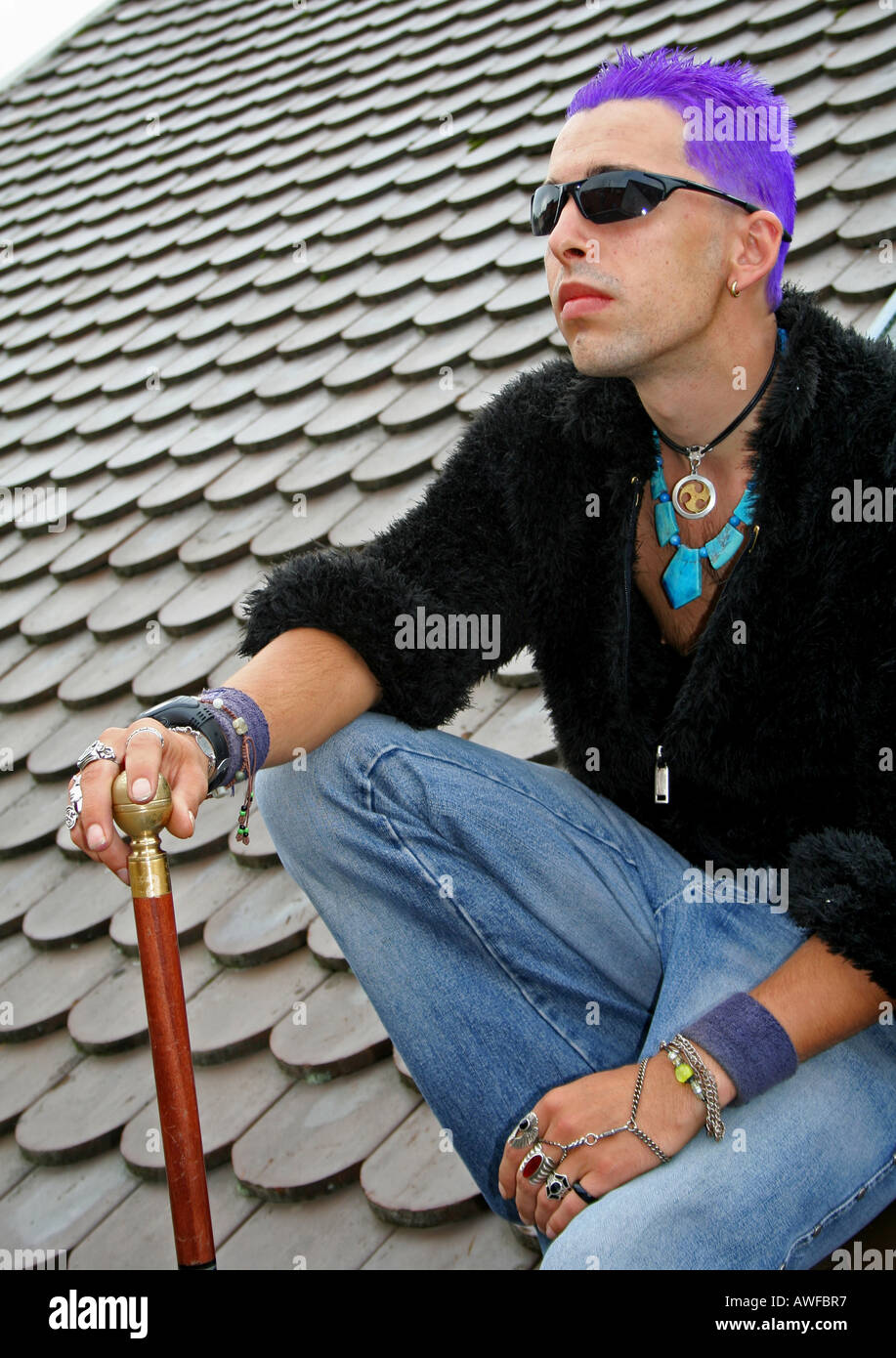 young punk gazing into his future Stock Photo - Alamy