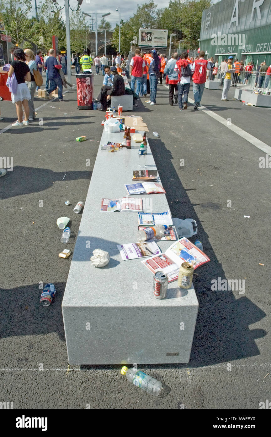 Litter at Arsenal's Emirate Stadium London, England UK Stock Photo - Alamy