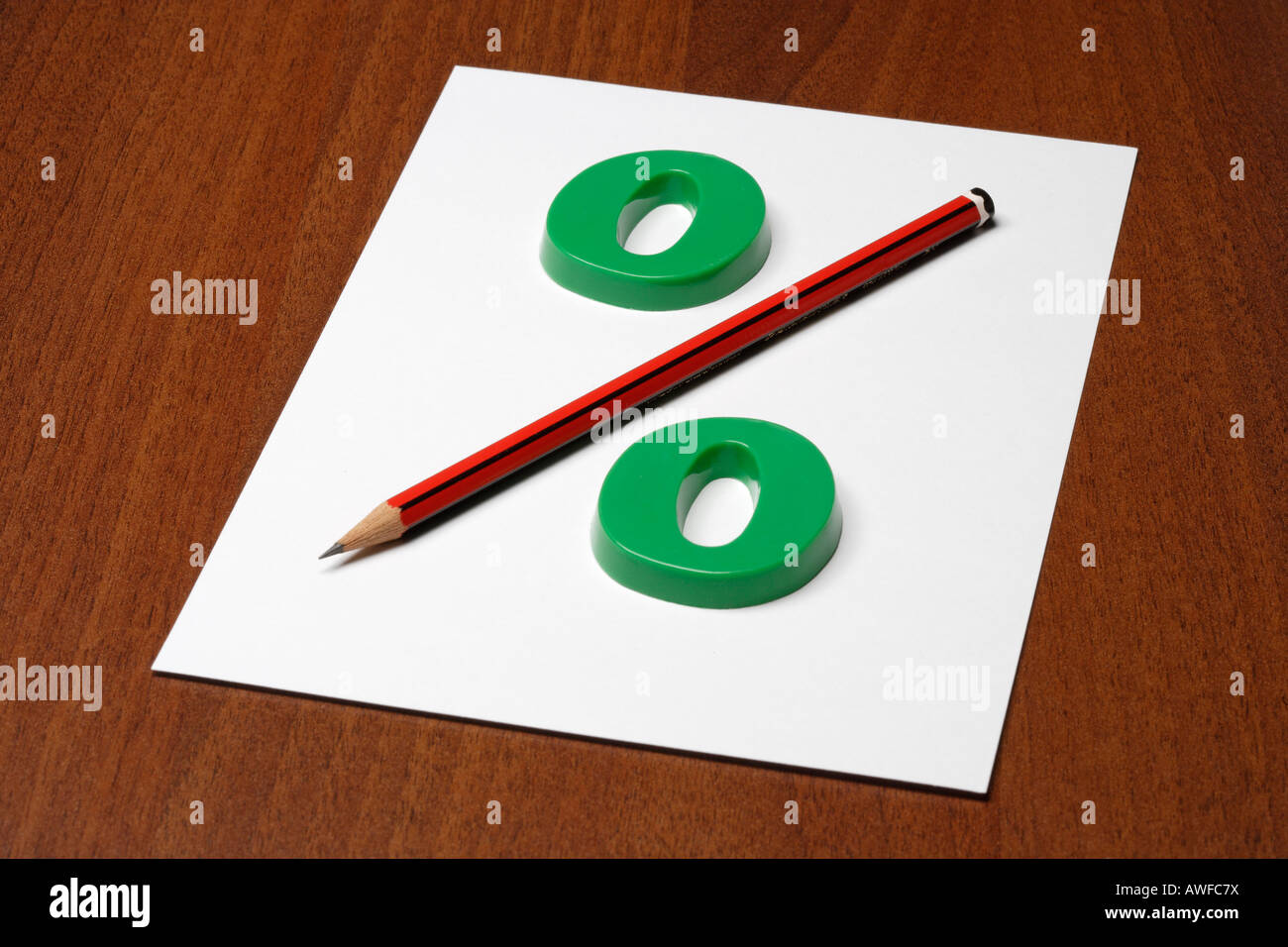 Percentage on sheet of paper Stock Photo - Alamy