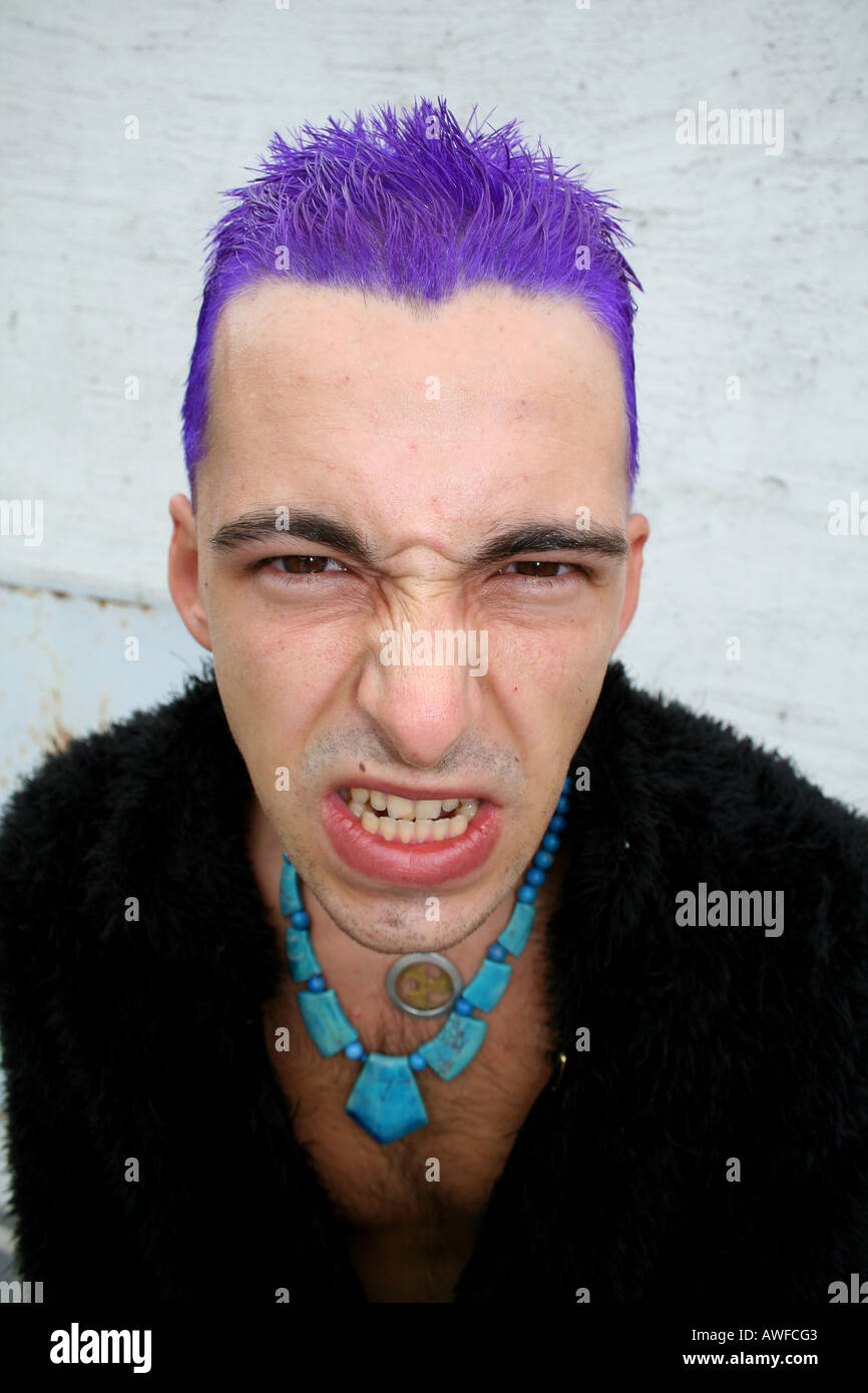 portrait of angry punk Stock Photo - Alamy