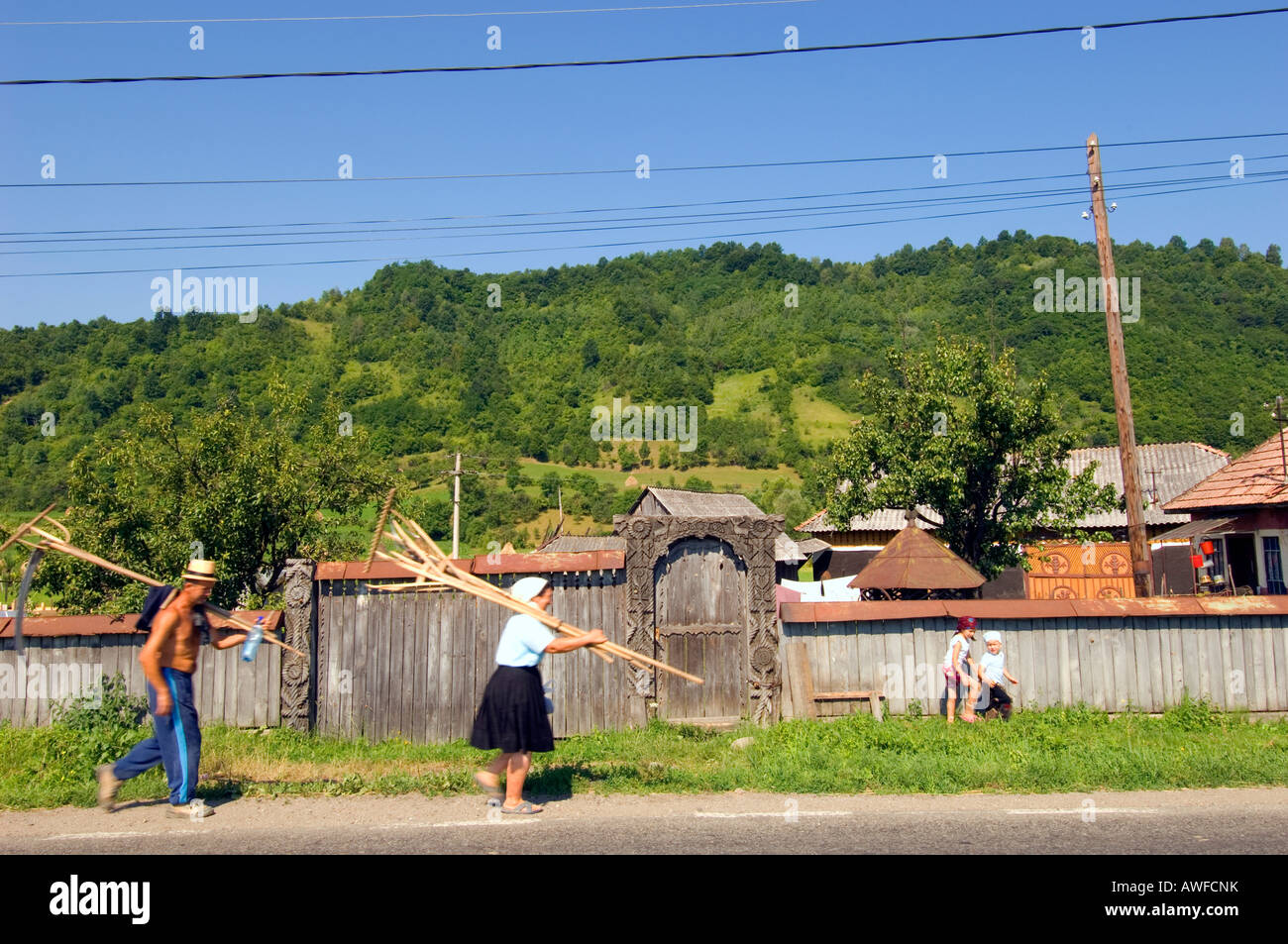 Europe Romania Maramures village in Mara valley Maramures style design ...