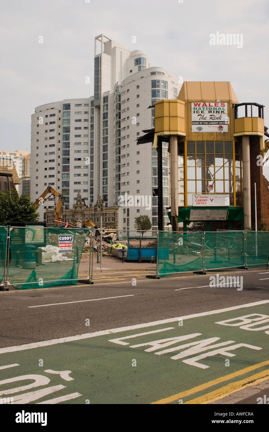 Wales National Ice Rink demoliton, Cardiff, UK Stock Photo - Alamy