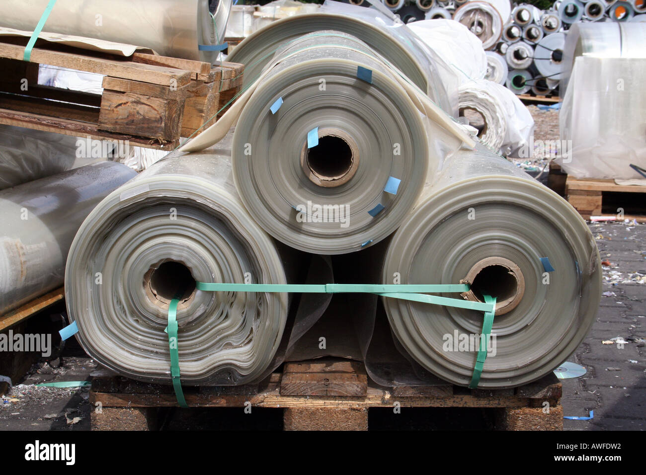 plastic rolls for recycling Stock Photo - Alamy