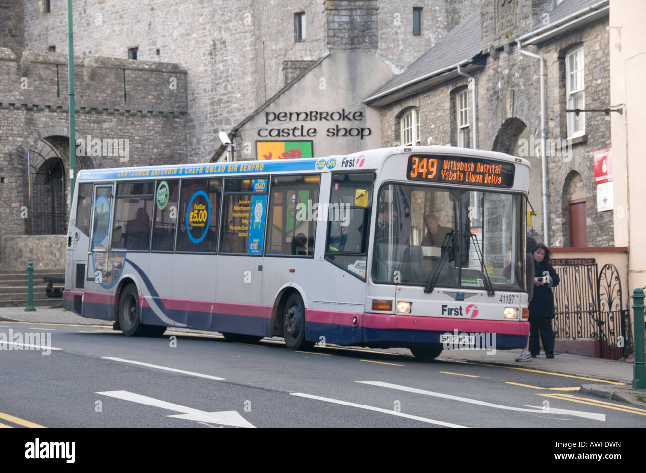 First bus company service 349 at Pembroke town Pembrokeshire Stock ...