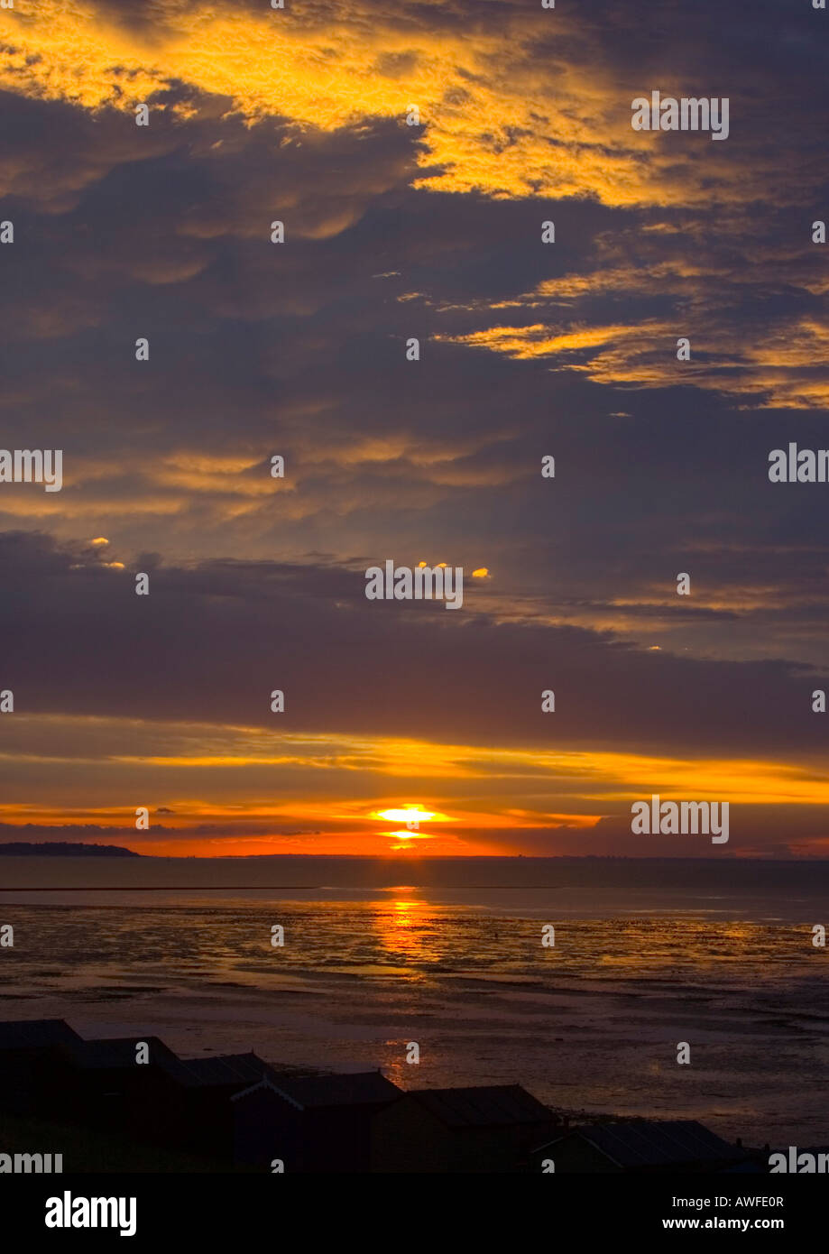 Sunset at Whitstable Stock Photo - Alamy