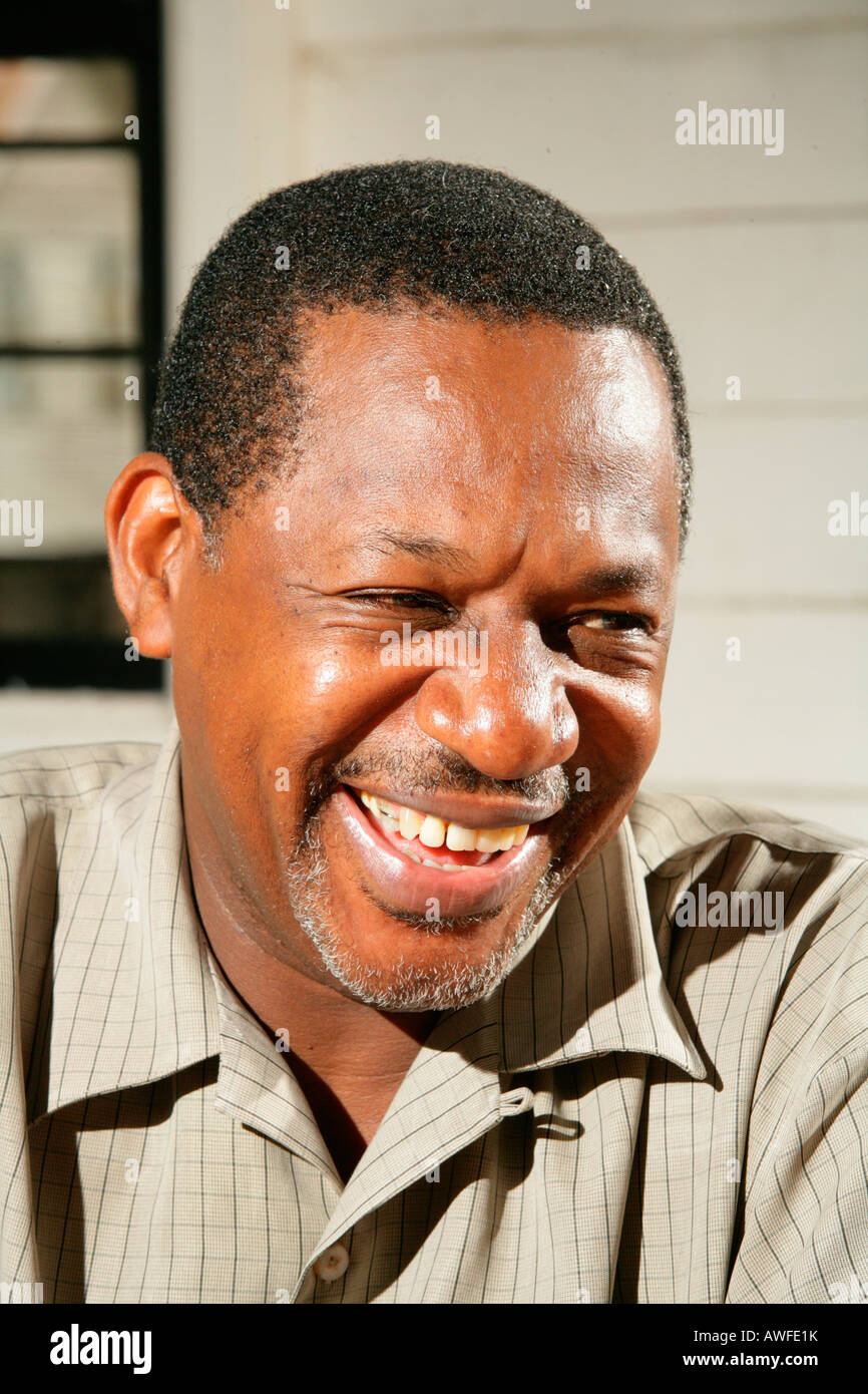 Portrait of a man of African ethnicity, New Amsterdam, Guyana, South ...