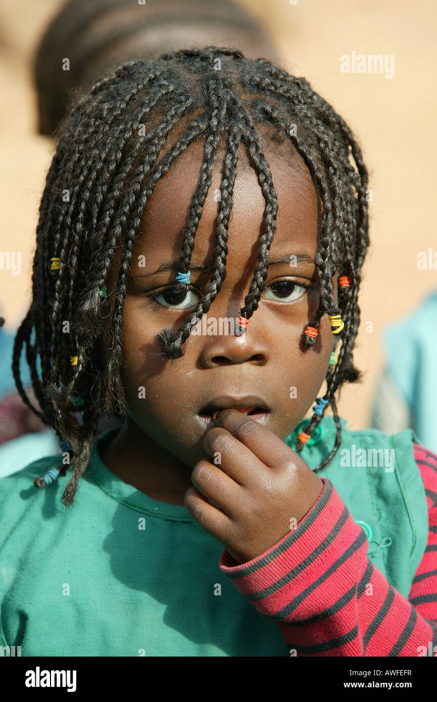Girl with braids in her hair, Cameroon, Africa Stock Photo - Alamy