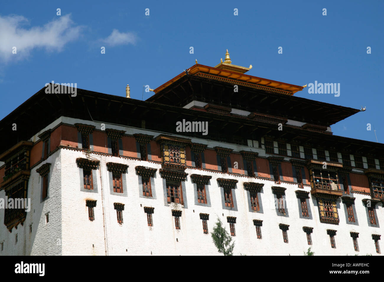 Rinpung Dzong, also known as Paro Dzong, the massive fortress which is ...