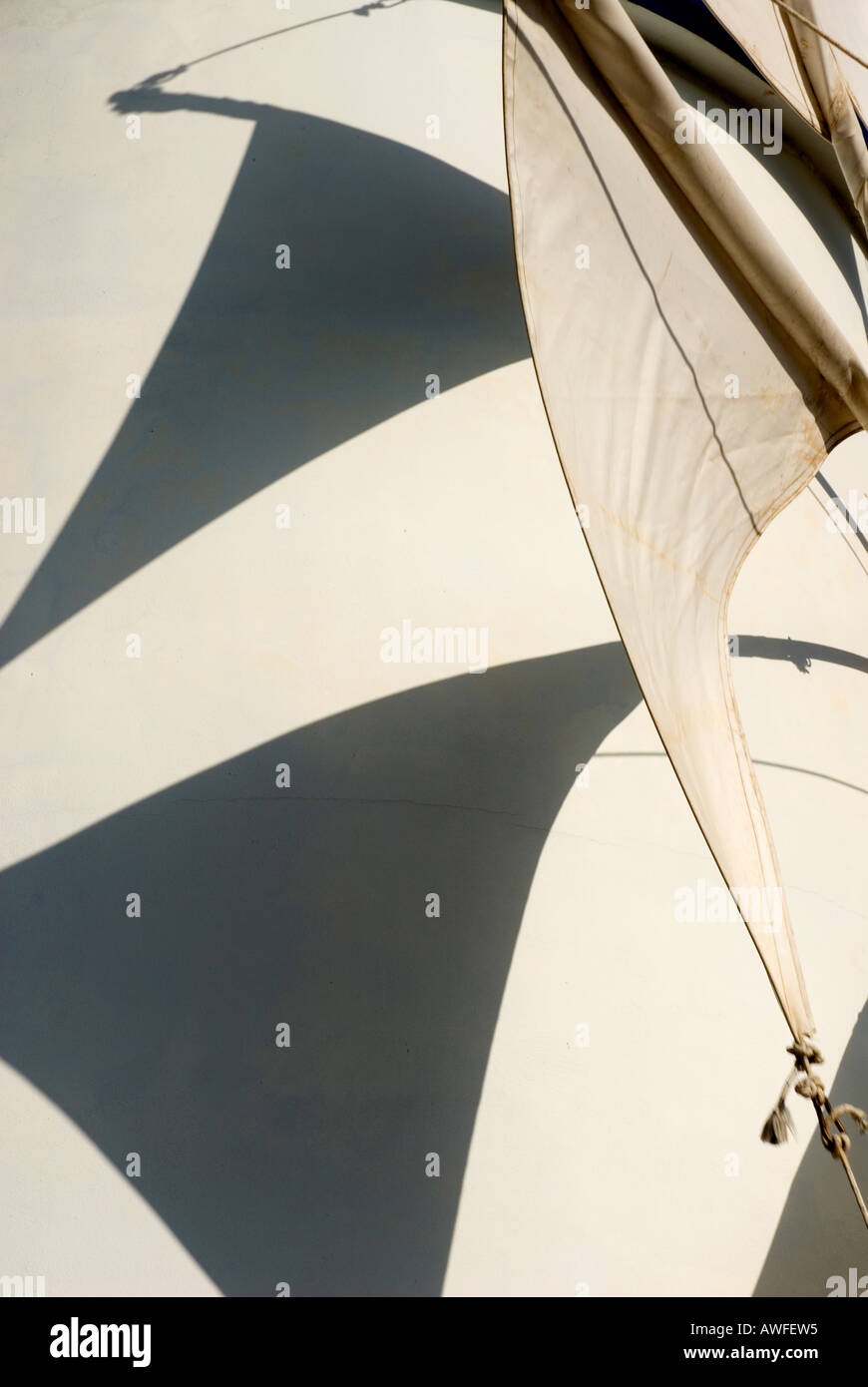 Greek Windmill & Sail Shadows, Zaykanthos, Greece Stock Photo - Alamy