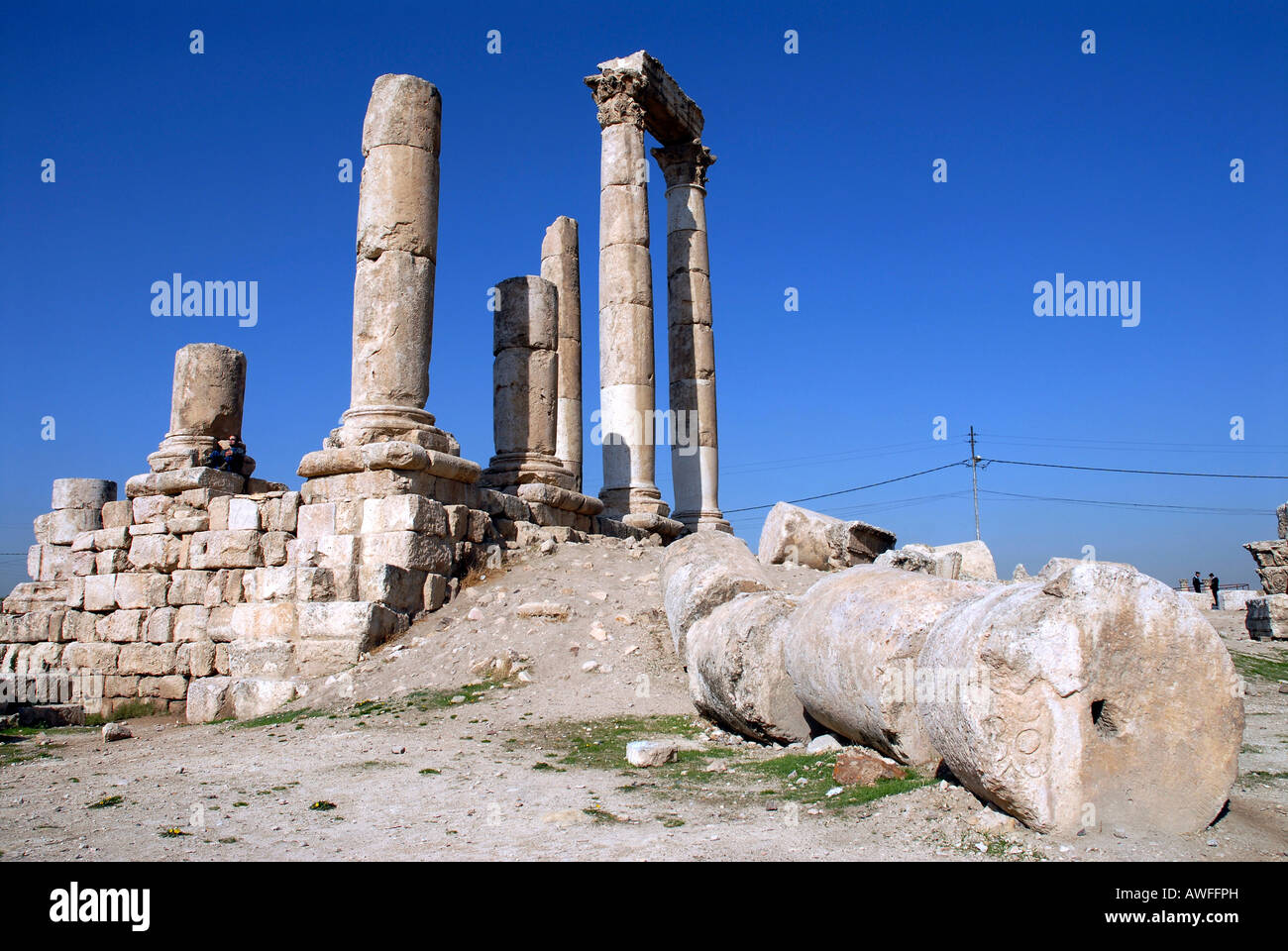 Ruins of the Roman Temple of Hercules, Jebel al-Qala, Amman, Jordan ...