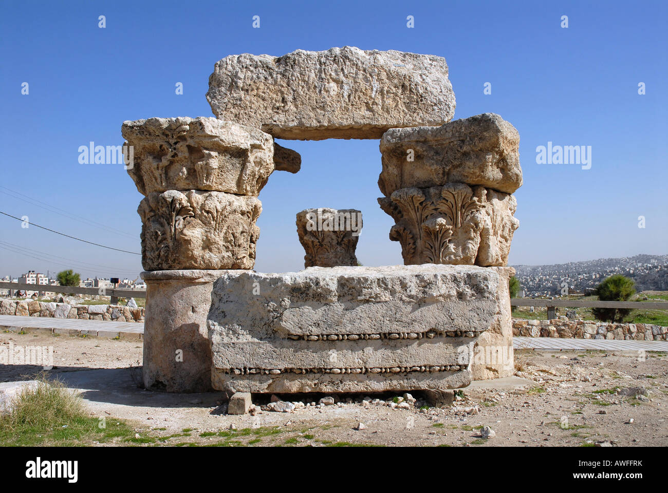 Ruins of the Roman Temple of Hercules, Jebel al-Qala, Amman, Jordan ...