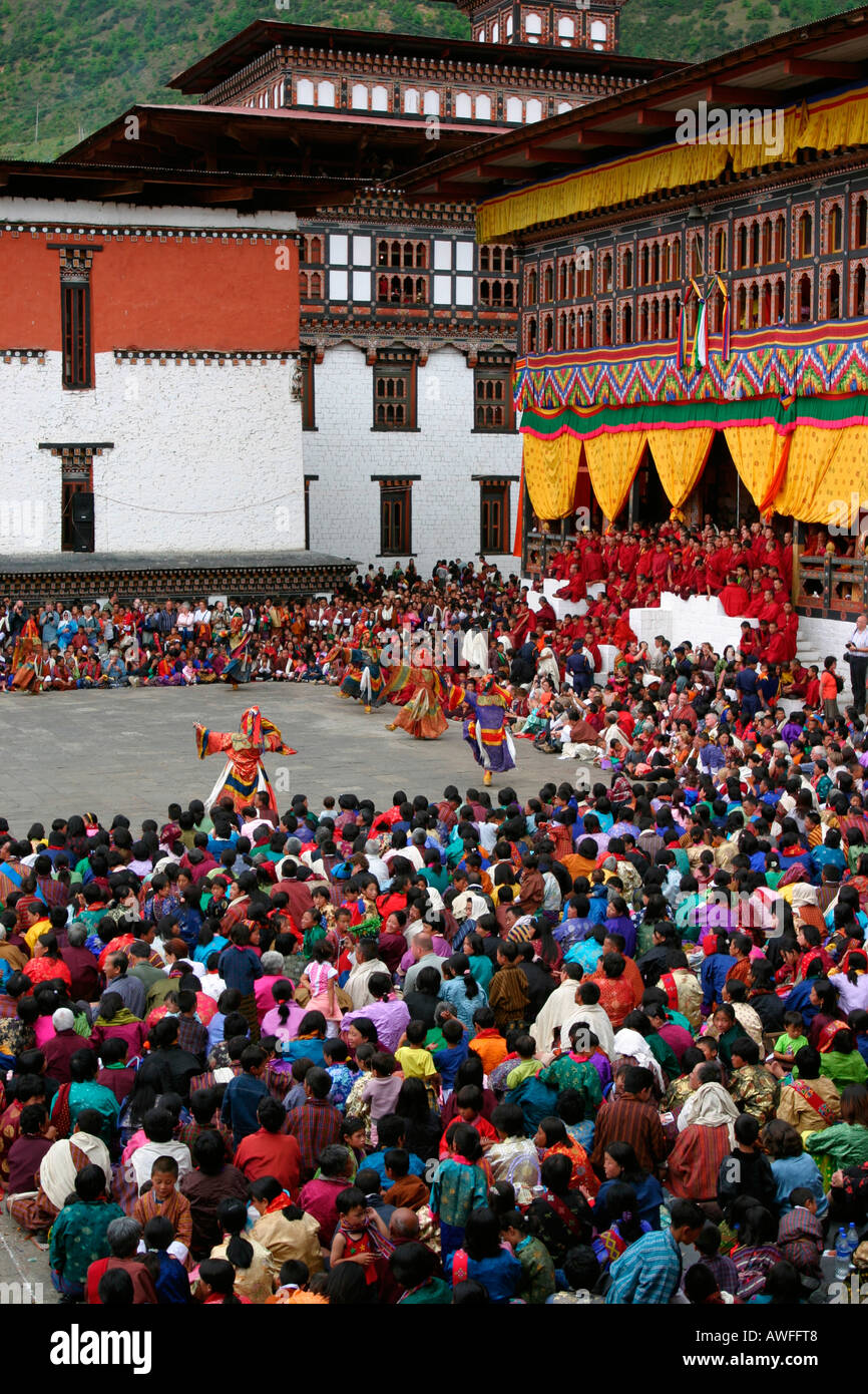 The crowd at the Thimphu Tsechu (festival), Bhutan Stock Photo - Alamy