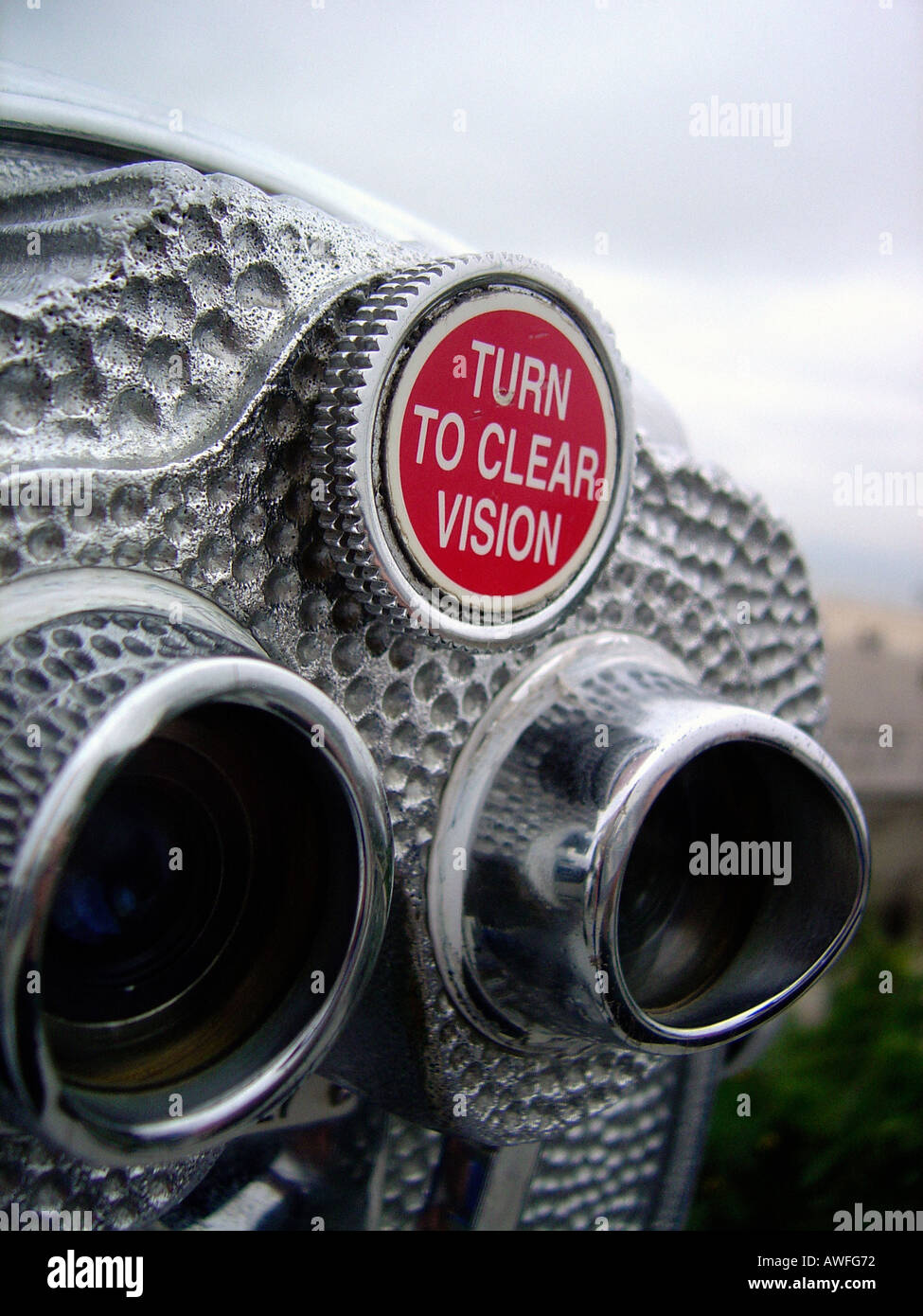 Coin Operated Binoculars at Tourist Destination Copy Space Stock Photo ...