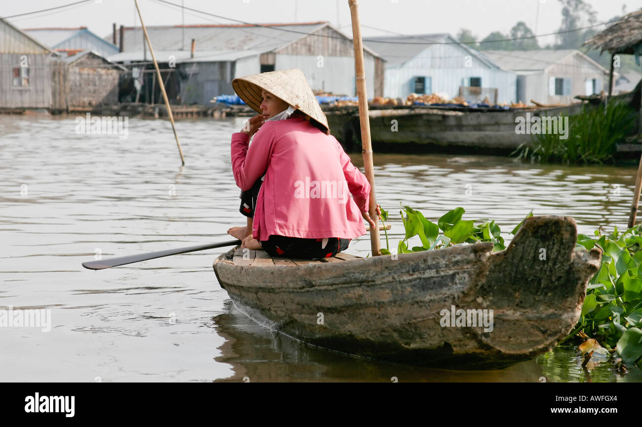 Woman resting on the Mekong Delta, Vietnam Stock Photo - Alamy