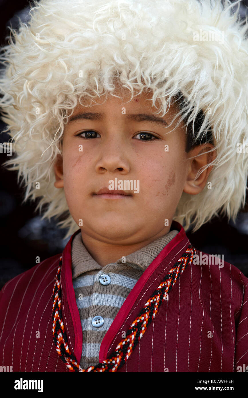 Young boy in traditional turkmenistan costume Stock Photo - Alamy