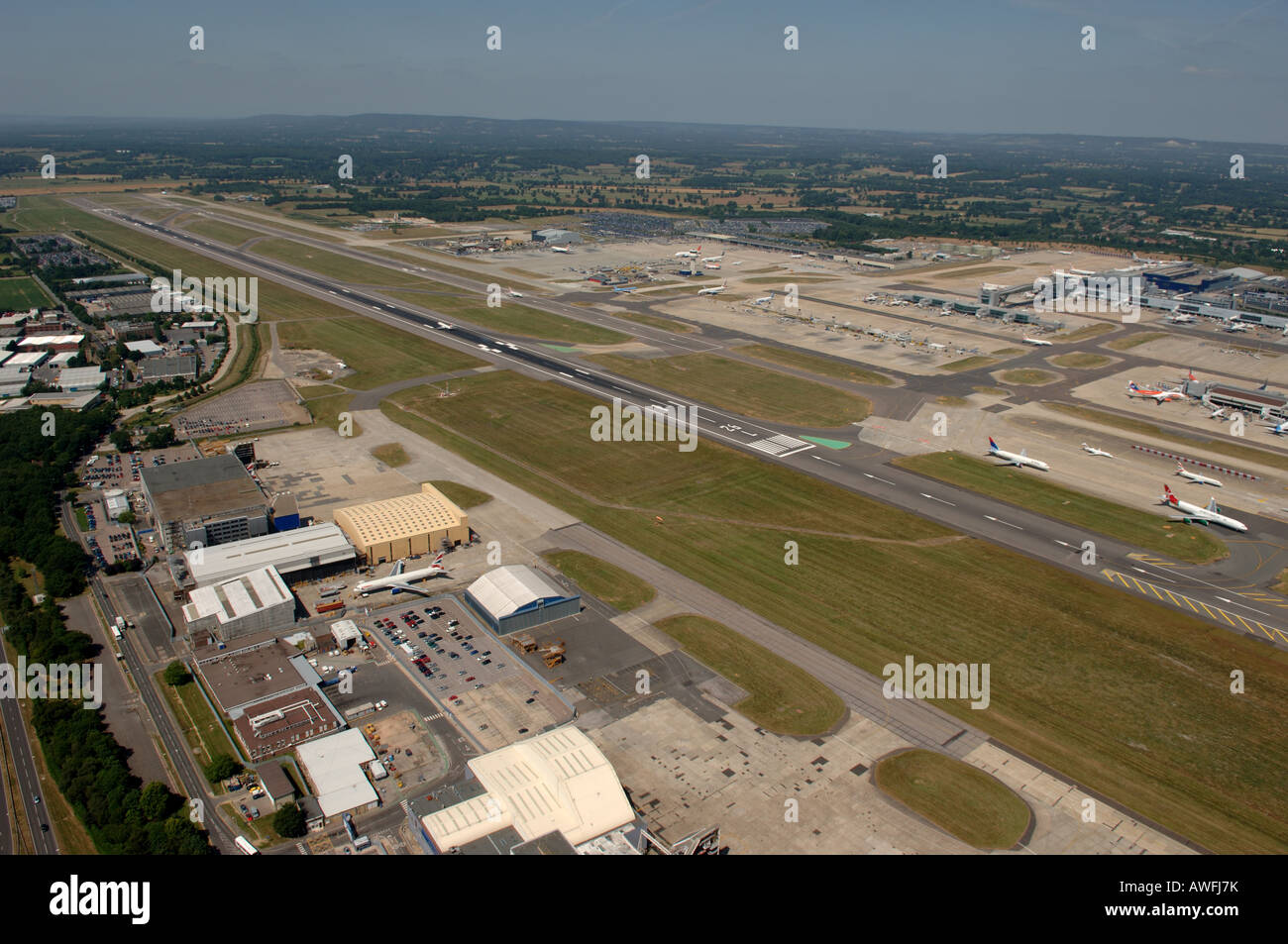 Gatwick Airport view from the air Stock Photo - Alamy