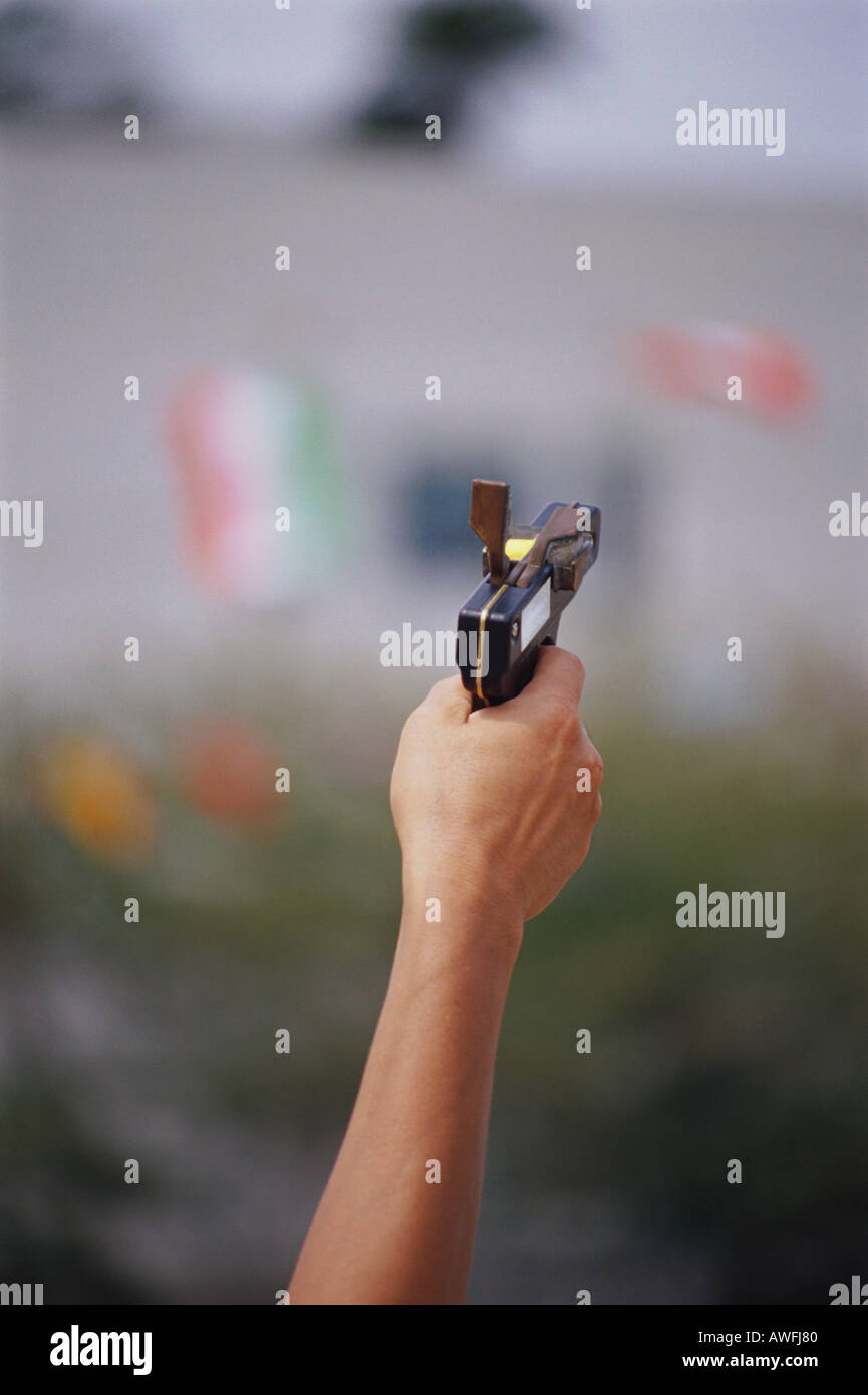 Starting gun at school sports day Stock Photo - Alamy