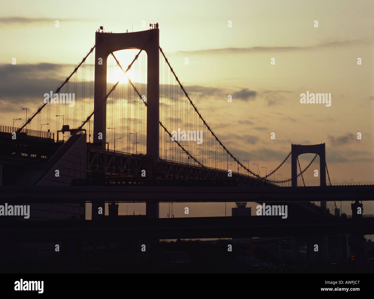 Rainbow Bridge at dusk Stock Photo - Alamy