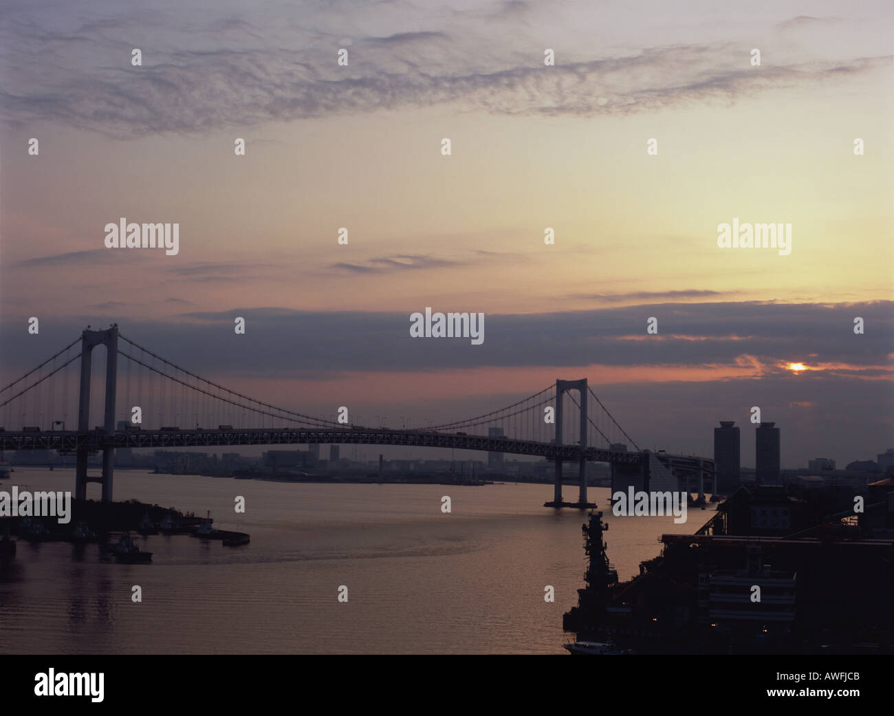 Rainbow Bridge at dusk Stock Photo - Alamy