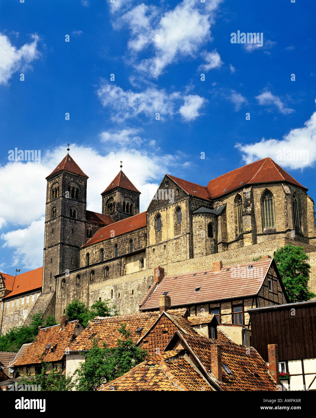 Schlossberg Castle and St. Servatius Church, Quedlinburg, Harz ...
