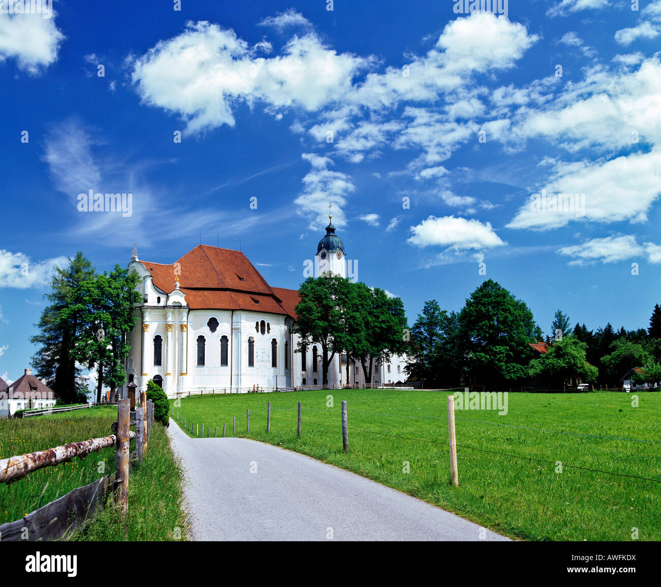 Wieskirche Church near Steingaden, Allgaeu, Bavaria, Germany, Europe ...