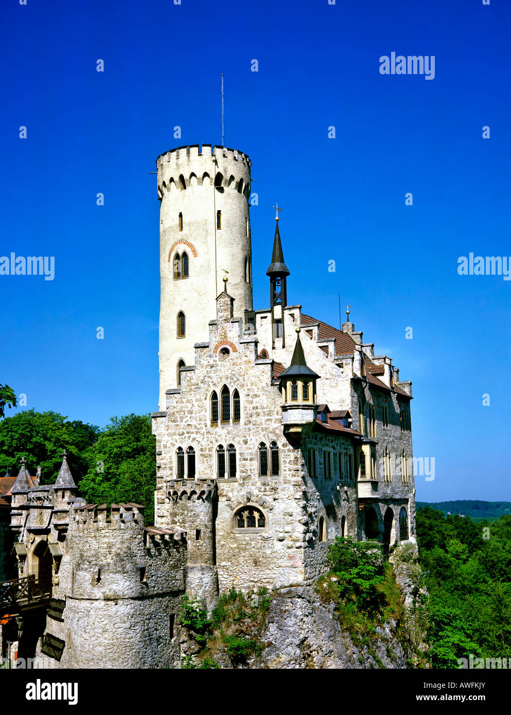 Schloss Lichtenstein (Lichtenstein Castle) near Reutlingen, Swabian Alb ...