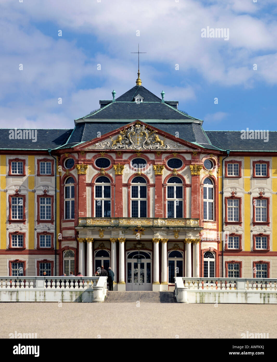 Schloss Bruchsal (Bruchsal Castle), Baroque facade, Baden-Wuerttemberg ...