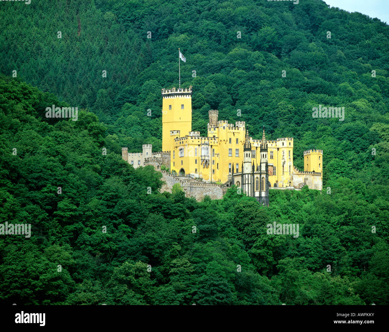 Schloss Stolzenfels (Stolzenfels Castle) on the Rhine River near ...