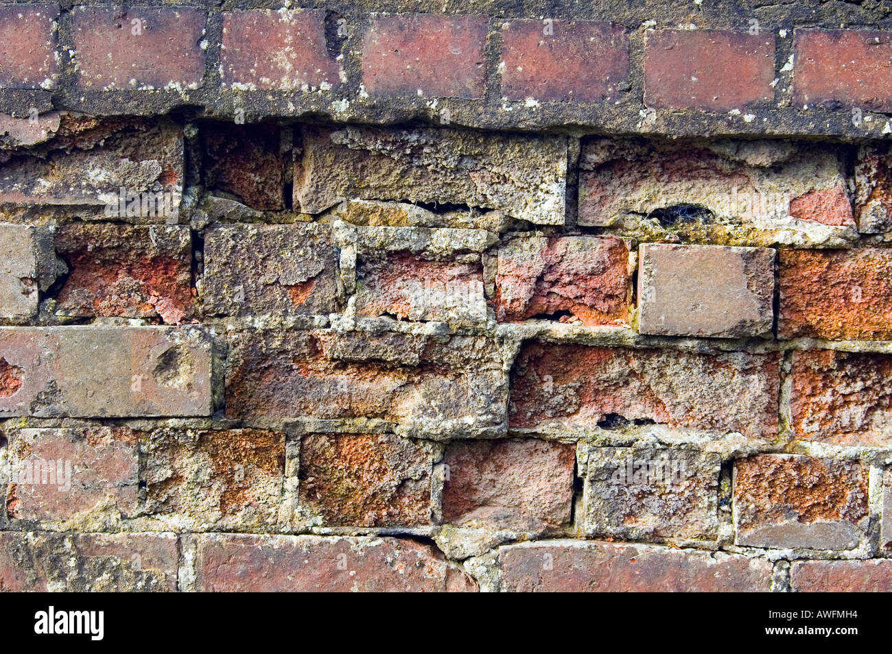Detail from an old decaying brick wall Stock Photo - Alamy