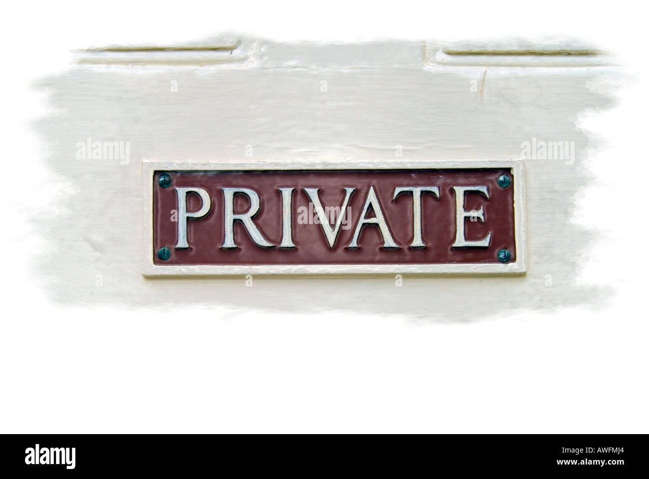 Old Private Sign on door with frame effect Stock Photo - Alamy