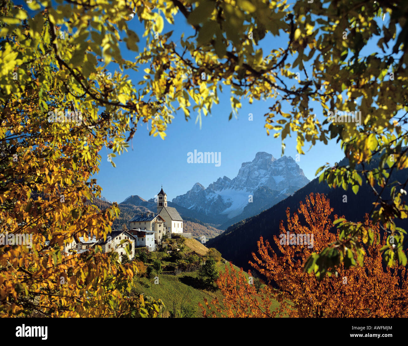 St. Lucia, Monte Pelmo, Dolomites, Veneto, Italy, Europe Stock Photo ...